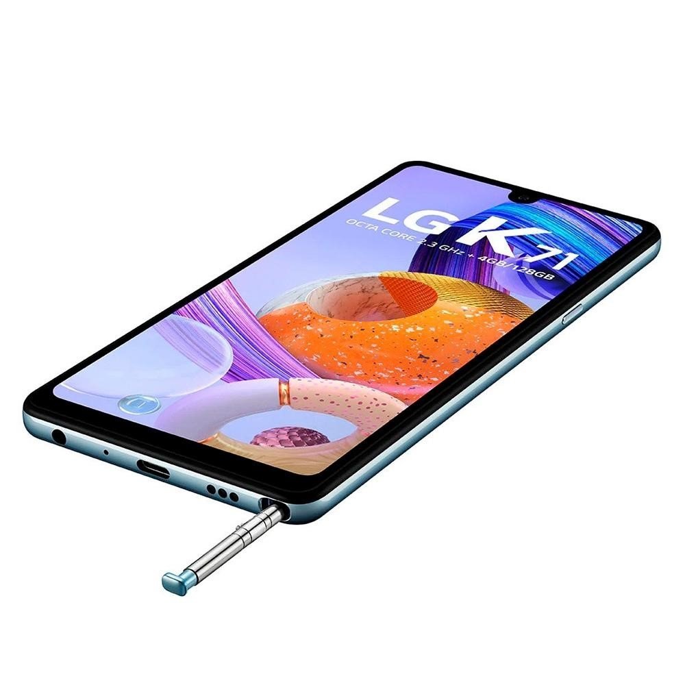 Smartphone LG K71 Dual Chip Android 10 Tela 6 8 128GB Câmera 48MP 5MP