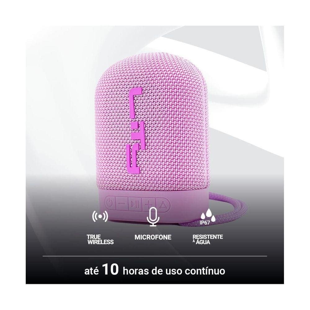 Caixa de Som Lity B10 5W Bluetooth Proteção IP67 Lilás, Eletrônicos - NAGEM